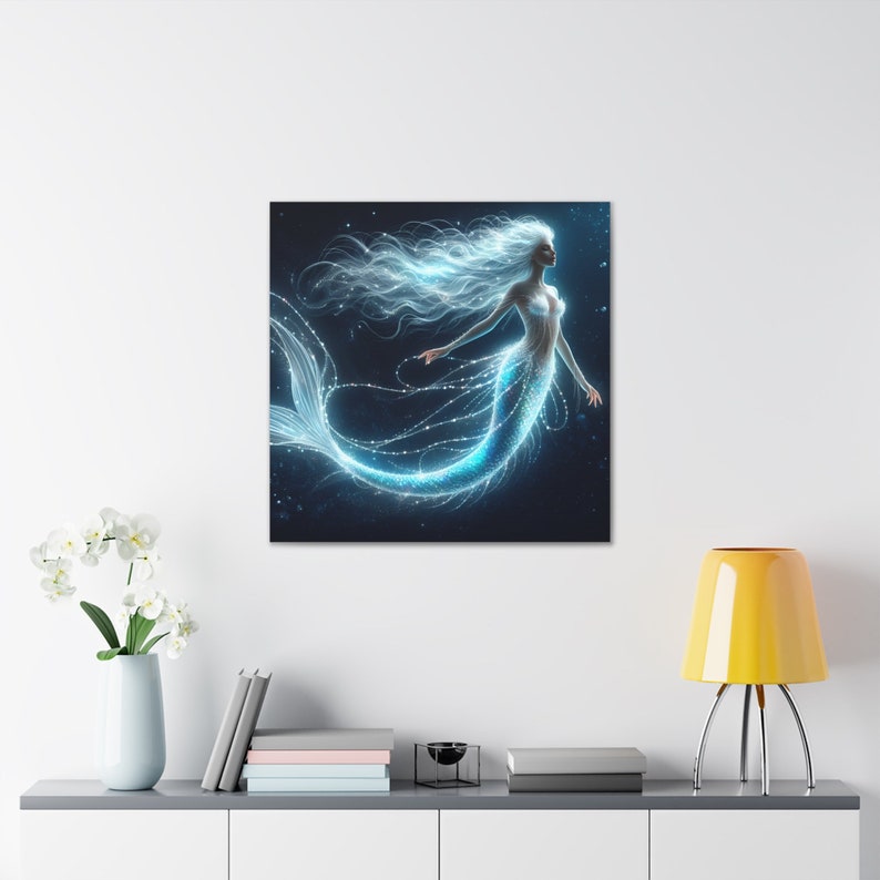 Mermaid Wall ART Decor, Mermaid Canvas Print, Mermaid Decor for Her ...