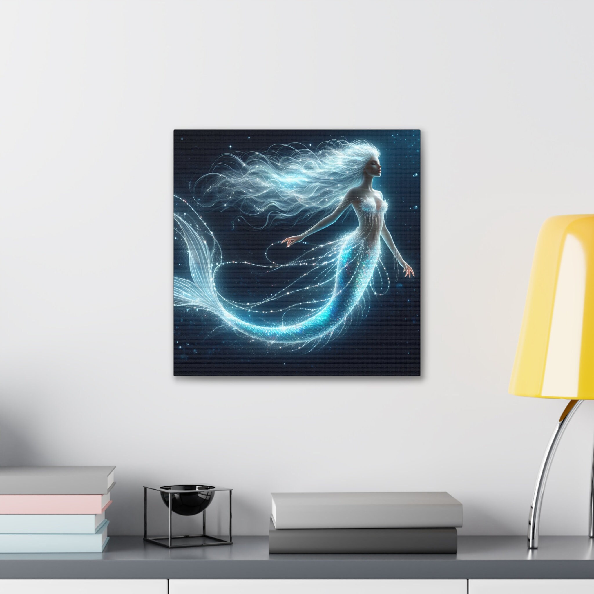 Mermaid Wall ART Decor, Mermaid Canvas Print, Mermaid Decor for Her ...