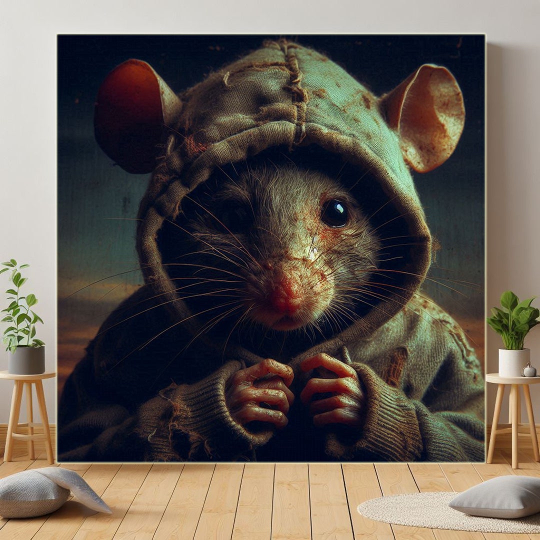 Sweet Mice Wall Decor, Animals Wall Art, Mouse Canvas Decor, Sweet ...