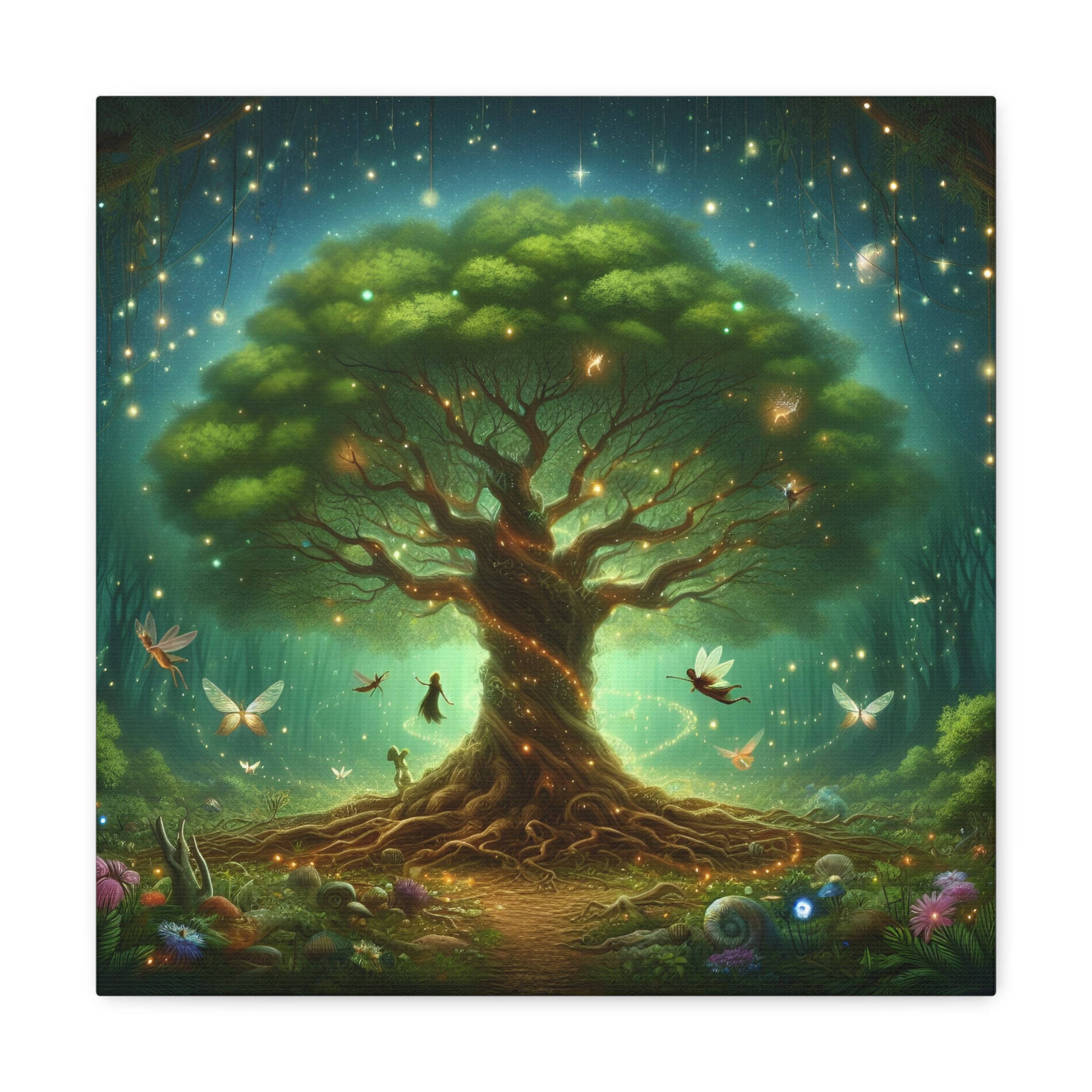 Tree of Life Painting, Tree of Life Canvas Print, Norse Mythology Art ...