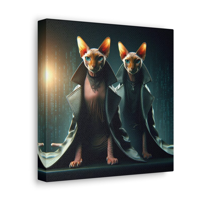 Matrix Neo Sphinx Cats Canvas Art, Sphinx Cats Canvas Art Print, Sphynx ...