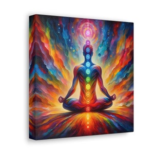 Spiritual Wall Art Meditation Poster, Chakra Symbols Decor, Yoga Room ...