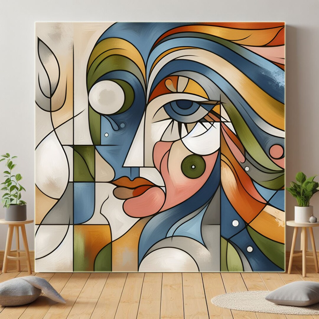 Picasso Abstract Woman Face Portrait, Pablo Picasso Wall Art, Abstract ...