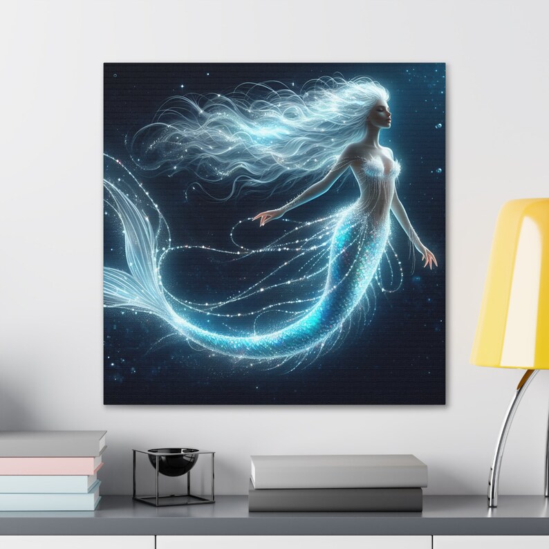 Mermaid Wall ART Decor, Mermaid Canvas Print, Mermaid Decor for Her ...