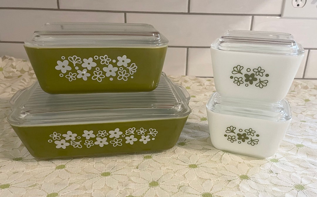 Pyrex Spring Blossom/crazy Daisy Refrigerator Set - Etsy