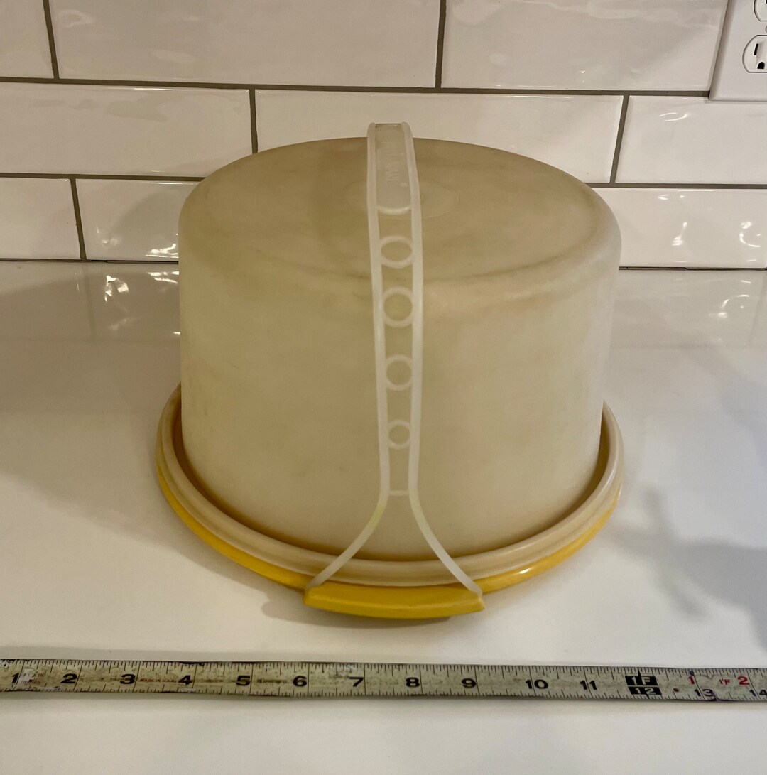 Vintage Harvest Gold Tupperware Cake Carrier With Clear Handle - Etsy