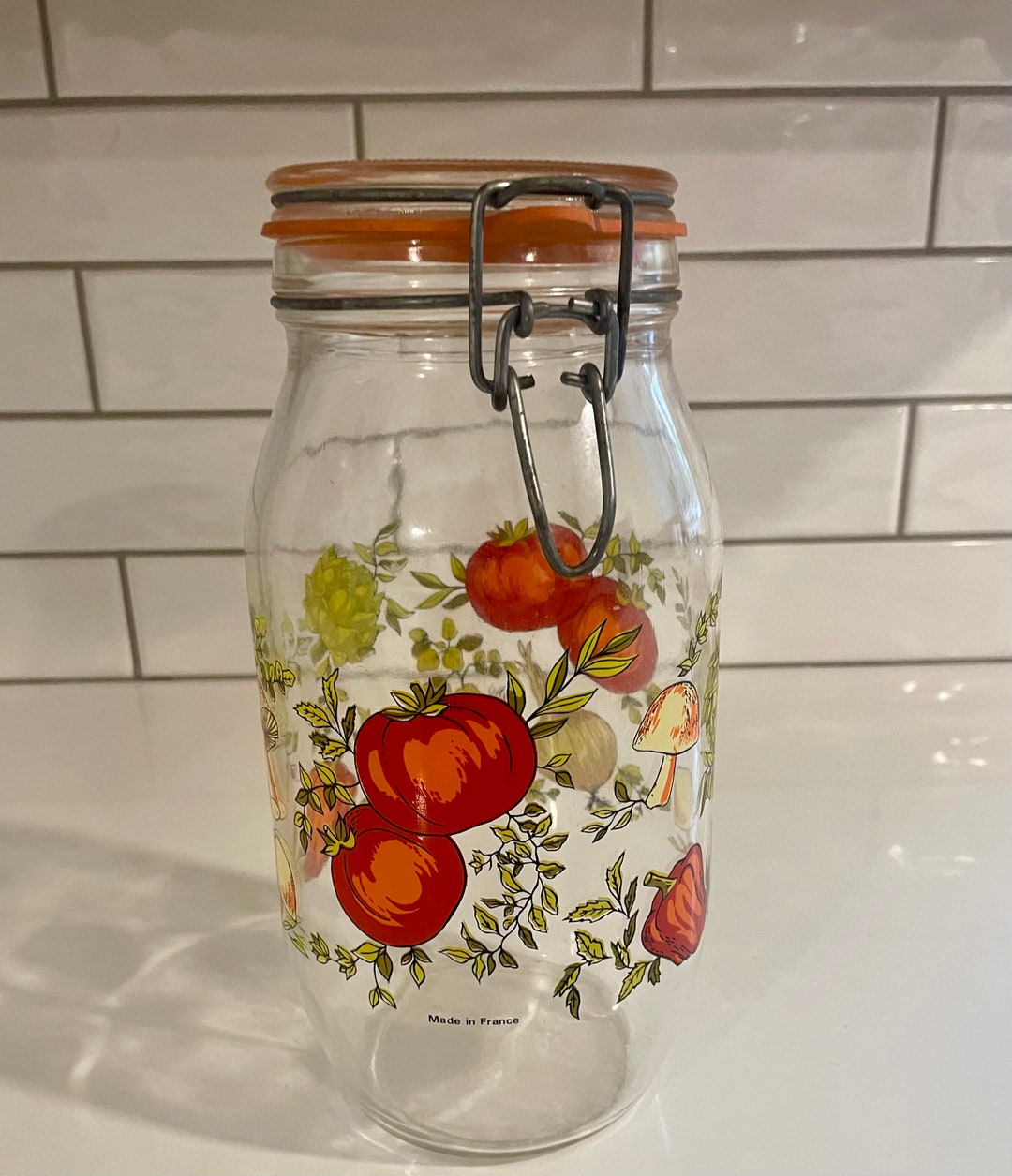 Vintage 2 Liter Arc France Glass Canister - Etsy