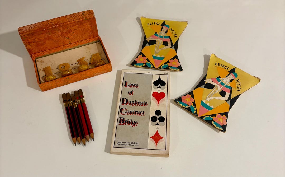 Vintage Art Deco Style Bridge Laws of Duplicate Contract Booklet, 2 ...