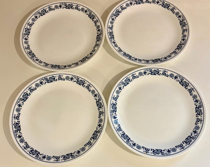 Vintage Set of 2 Corelle Old Town Blue Salad Plates - Etsy
