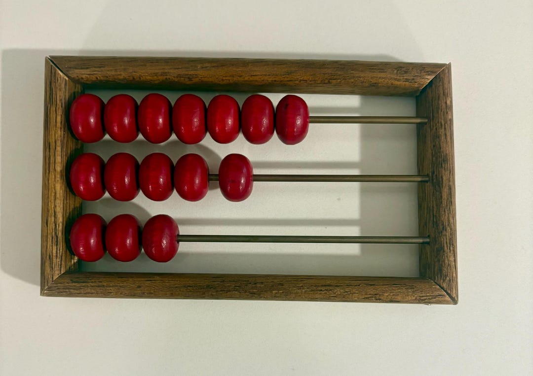 Vintage Wooden Miniature Abacus With Red Beads - Etsy
