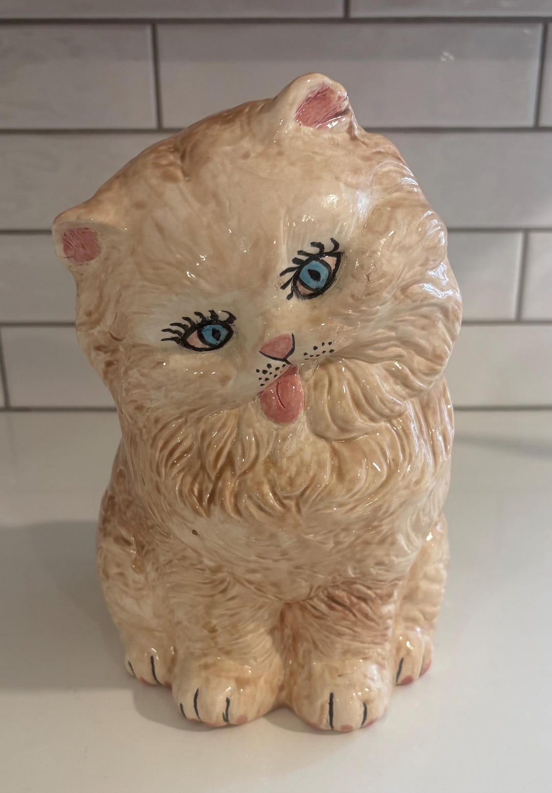 Vintage Ceramic Tan Kitten Kitty Cat Figurine - Etsy
