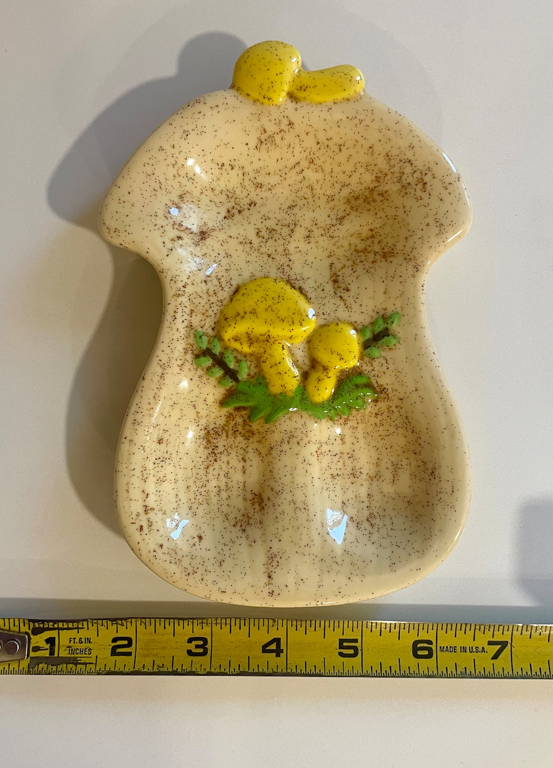 Vintage Ceramic Hand Painted Mushroom Spoon Rest - Etsy