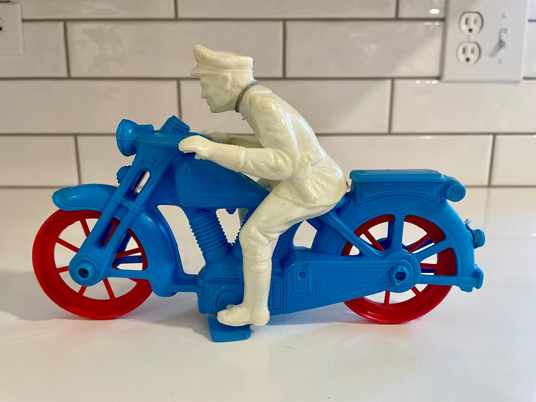 Mid Century Plastic Police Motorcycle Toy With Rider - Etsy
