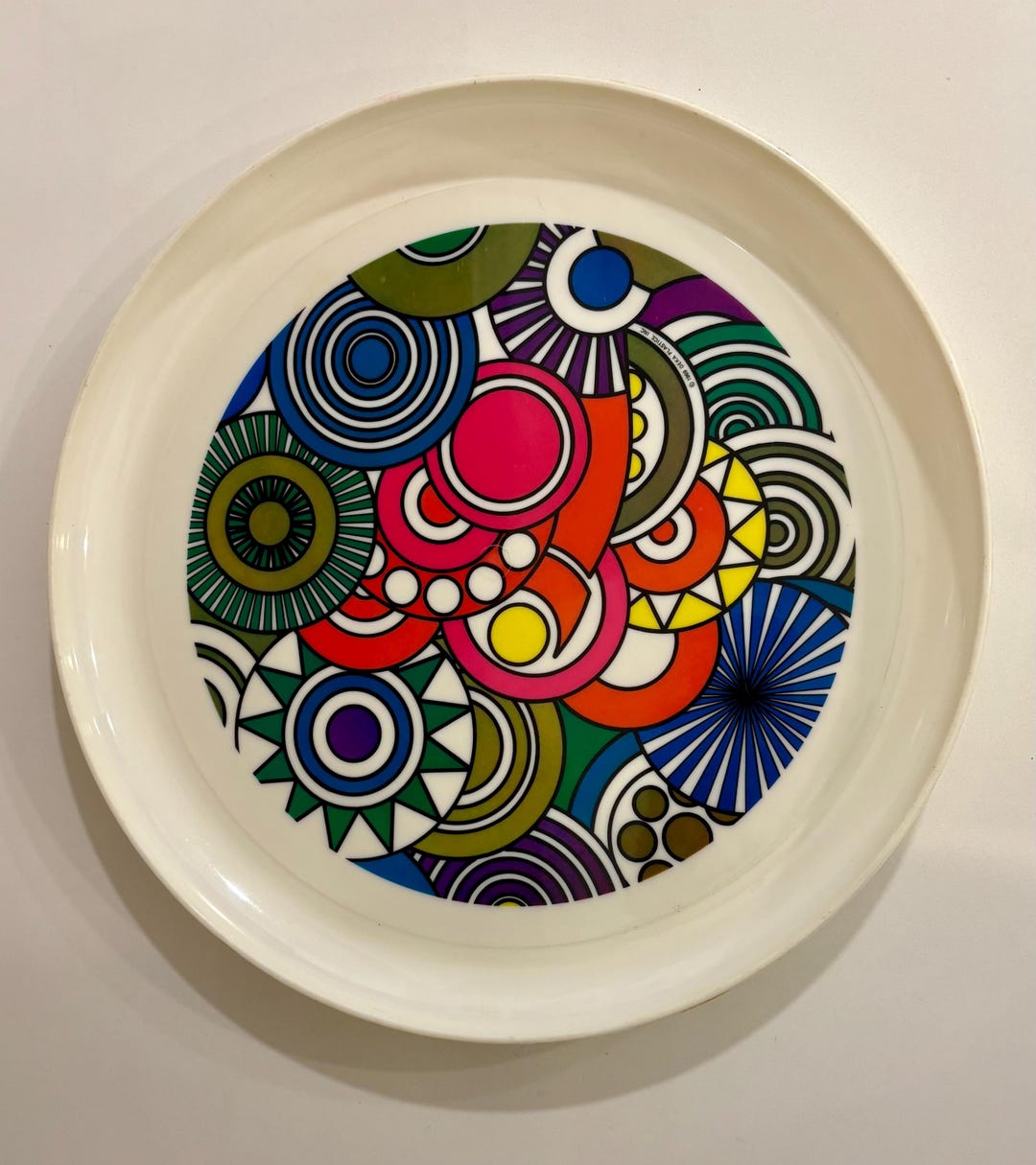 Vintage Deka Plastics 1969 Plastic Serving Tray or Platter With Hippie ...