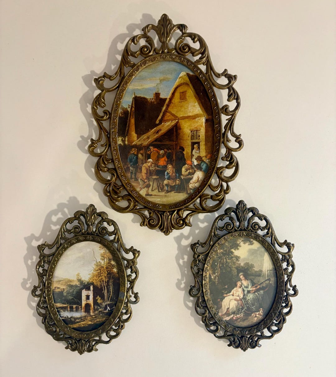 Set of 3 Vintage Action Metal Frames With Pastoral Imagery Made in ...
