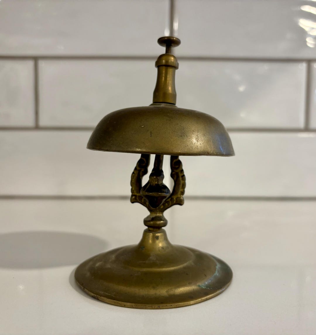 Vintage Brass Hotel Desk Counter Lobby/bellhop Bell - Etsy