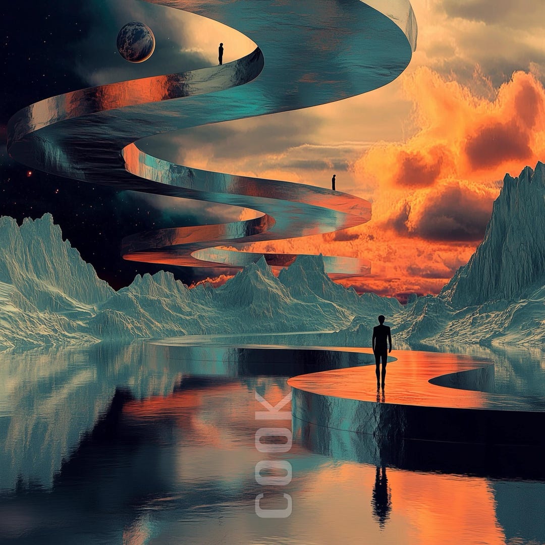 An Intertwining Path - Surreal Sci-fi Landscape AI Art Print | Digital ...