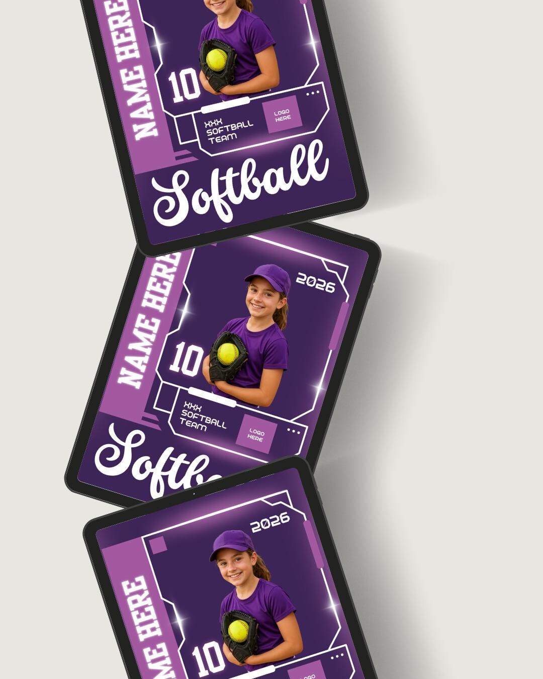 Softball Card Template – Editable Canva Template - Etsy