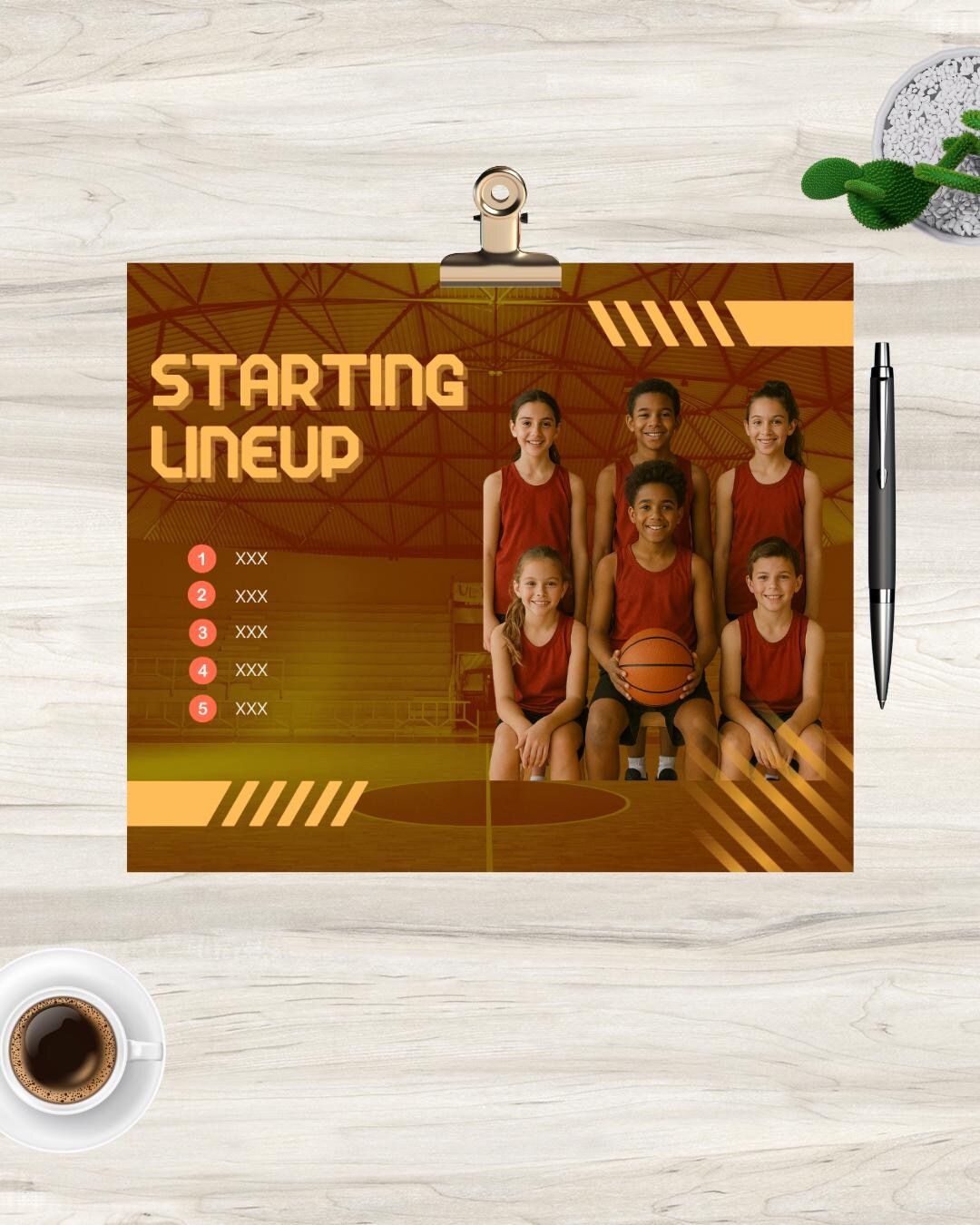 Basketball Line up Template – Editable Canva Template - Etsy