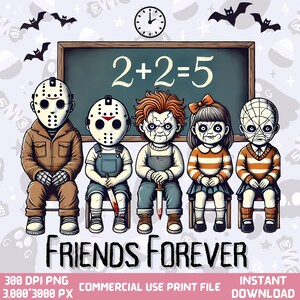 Friends Forever Horror Characters Png, Happy Halloween Gift Png, Movie ...