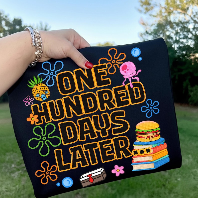 100 Days of School PNG, One Hundred Days Later, Funny Cartoon Graphic ...