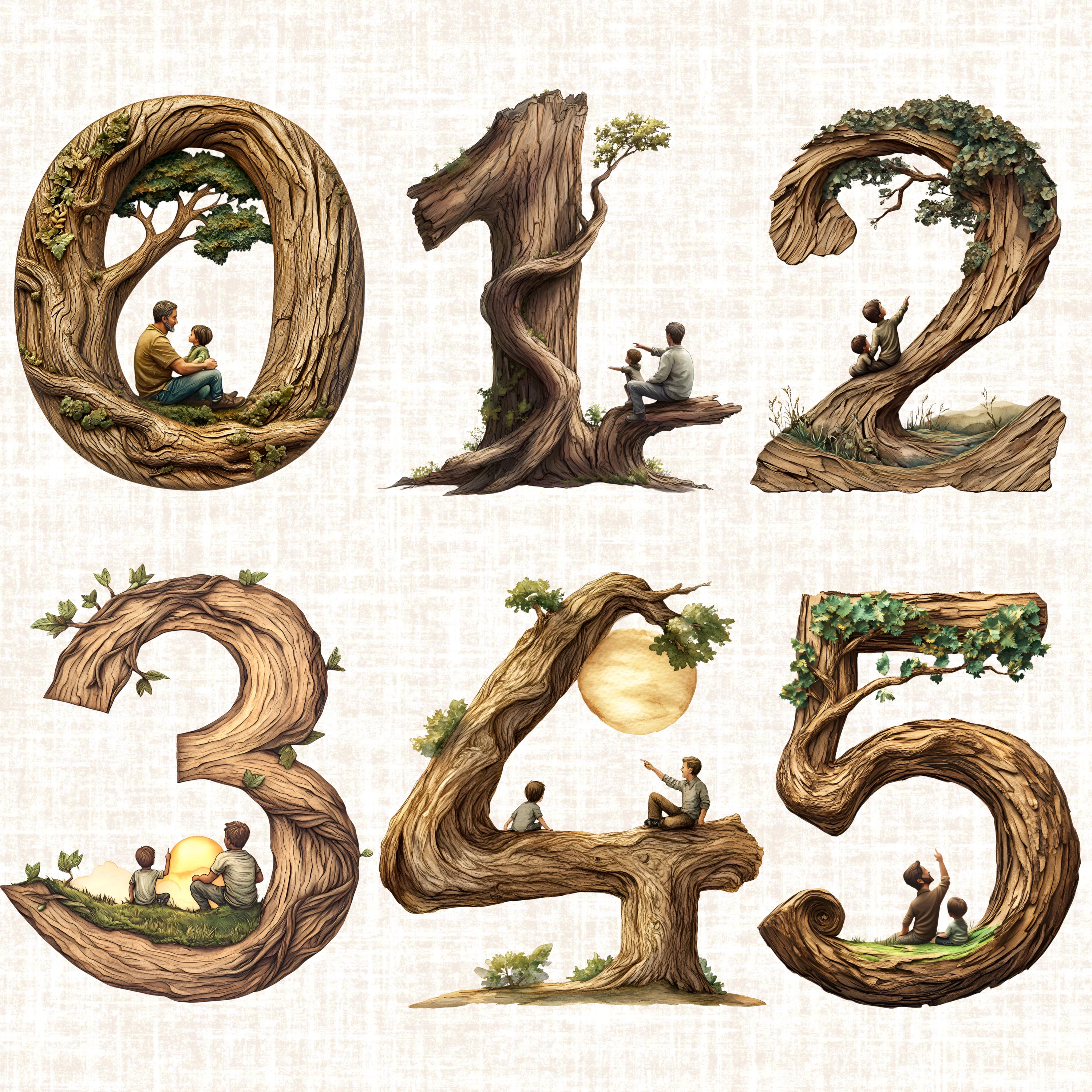 Father and Child Tree Letters & Numbers Clipart | Father's Day | A-Z 0 ...