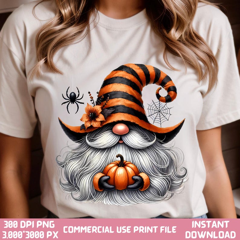 Watercolor Halloween Gnome of 8png, Clipart Buundle Png, Gnome Cute ...