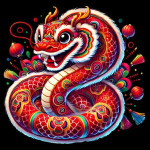 Year of the Snake PNG, Chinese New Year 2025, Sublimation Design ...