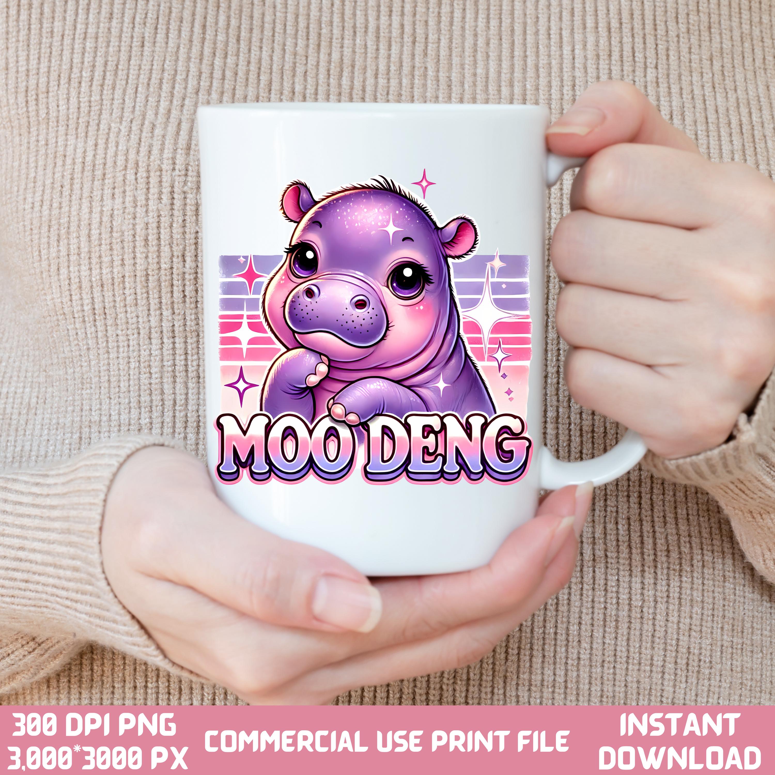 Moo Deng Watercolor Cartoon Png, Pygmy Hippo Png, Baby Hippopotamus Png ...