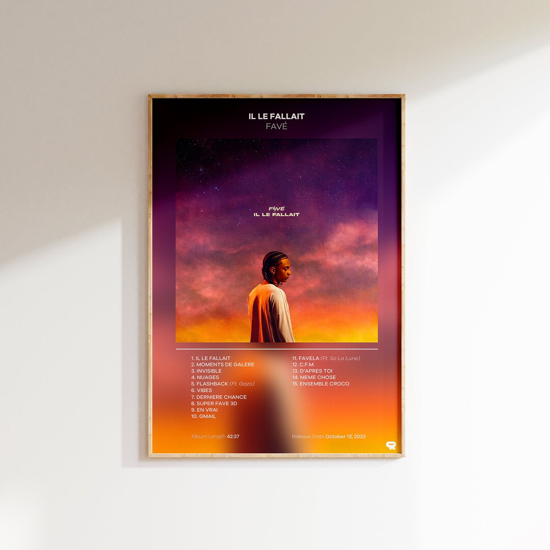 Album Cover Poster Il Le Faut by Favé, French Rap Poster, Rapper Poster ...