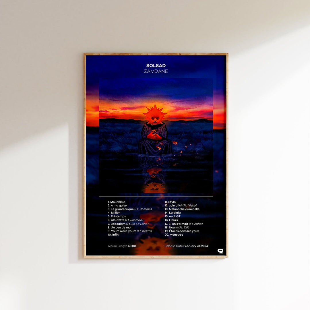 Album Cover Poster SOLSAD by Zamdane, Fr Rap Poster, Rapper Poster ...