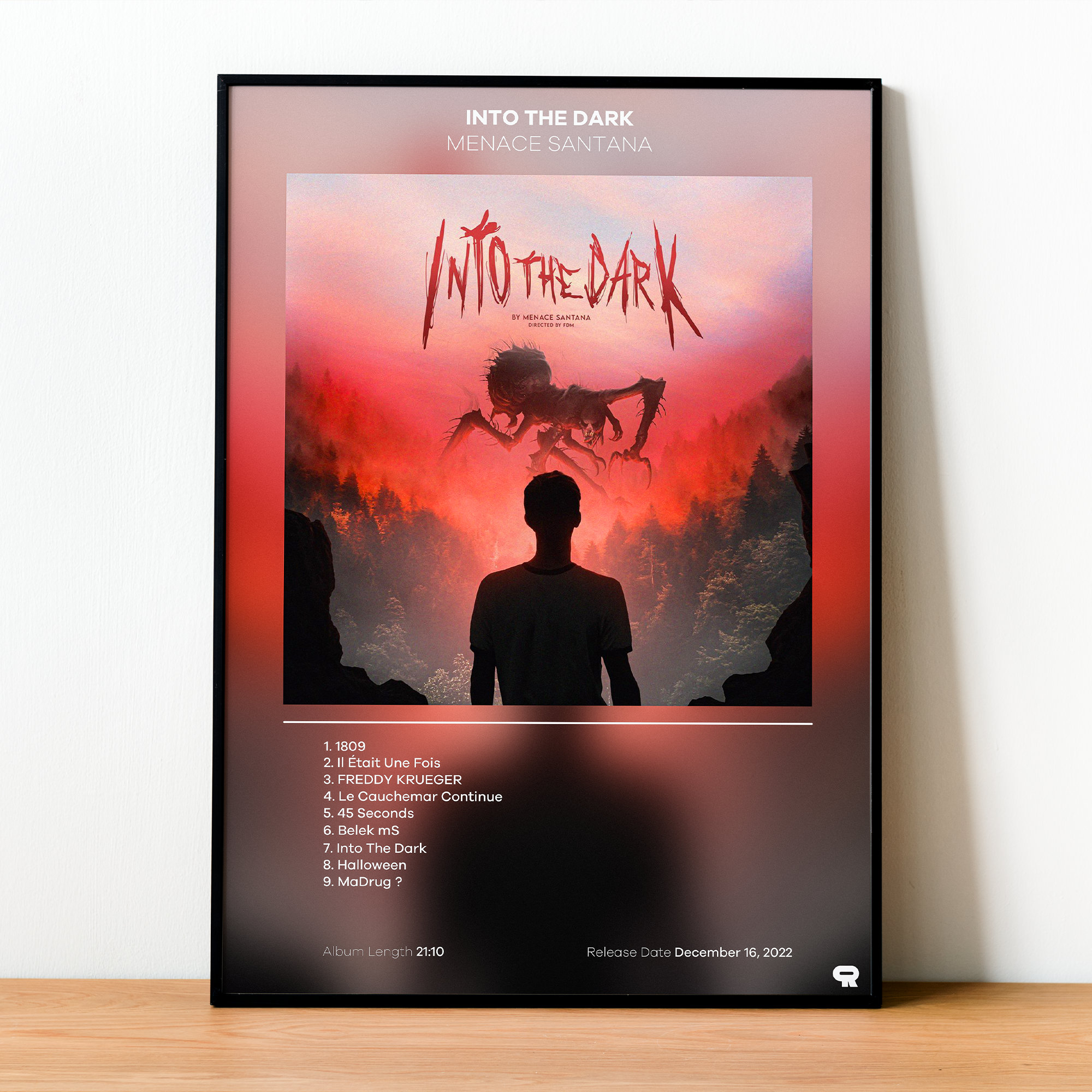 Album Cover Poster Into the Dark by Menace Santana, Fr Rap Poster ...