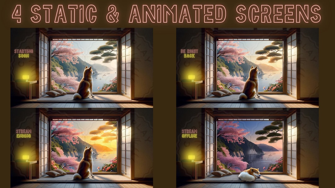 4 Animated Stream Screens|4 Static|ai Stream Overlay|starting,brb ...