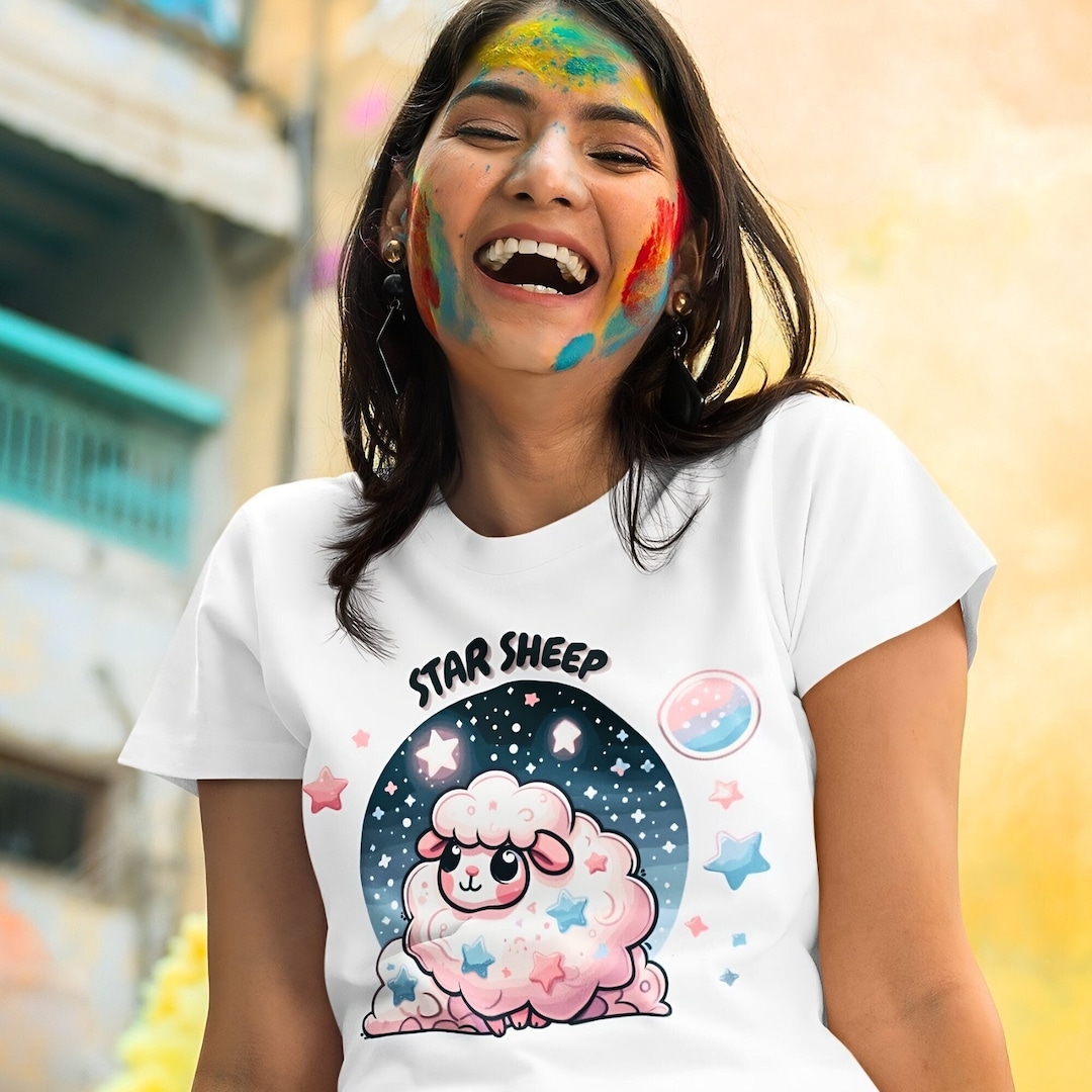 Star Sheep T-shirt Dreamy Cosmic Sheep Tee Adorable Astral Ewe Shirt ...