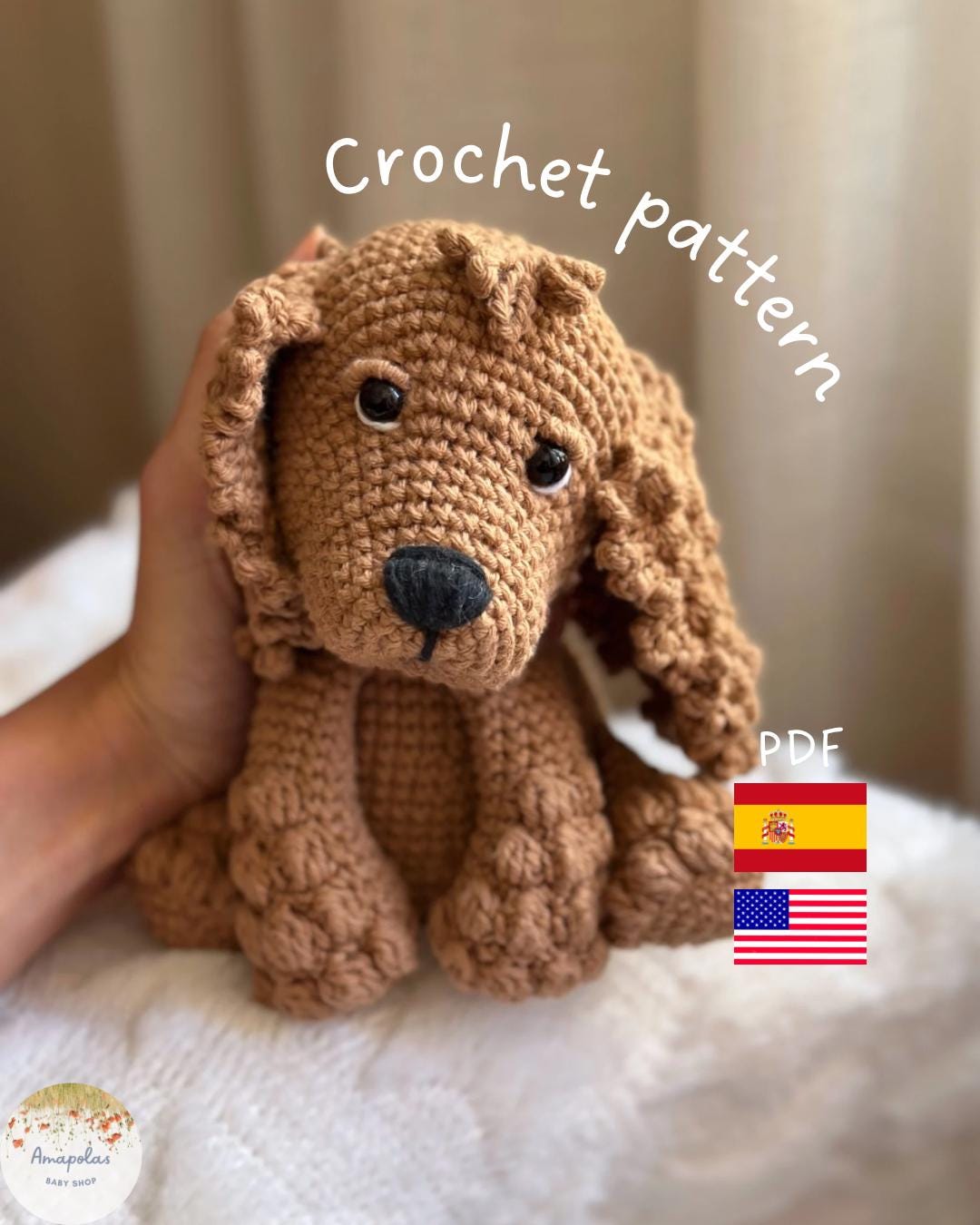 Crochet Pattern Cocker Spaniel Dog Amigurumi | Digital PDF Pattern in ...
