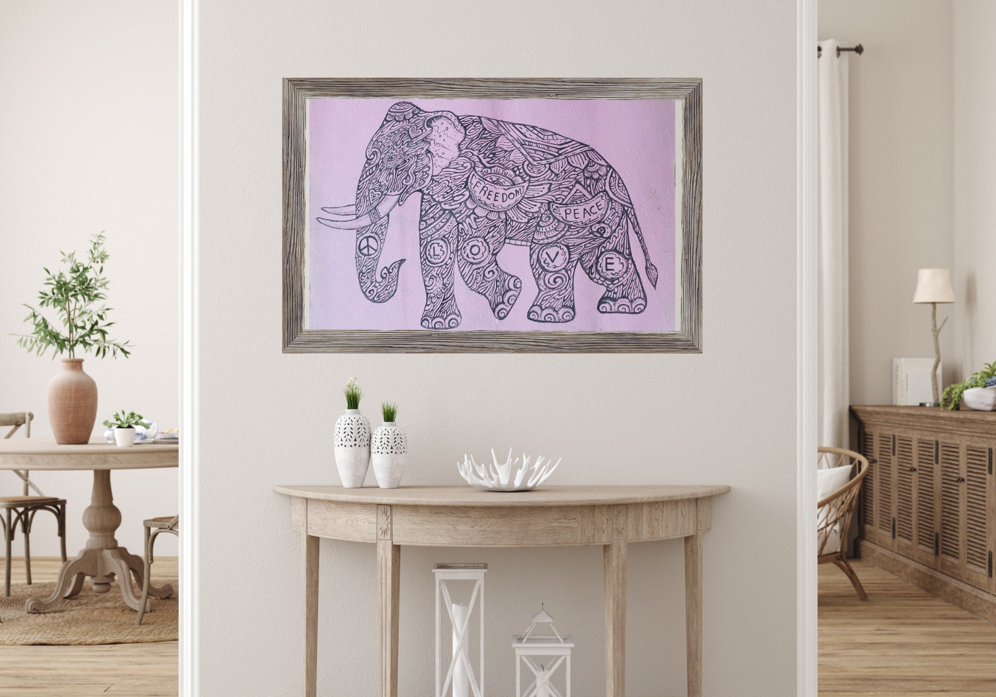 Line Drawing on Mulberry Paper, Acrylic Color Painting, Ppinssartique ...