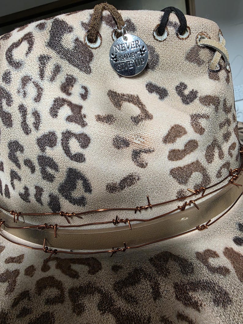 Custom Made Western Woodburned Hand Painted Animal Print Beige Hat. - Etsy