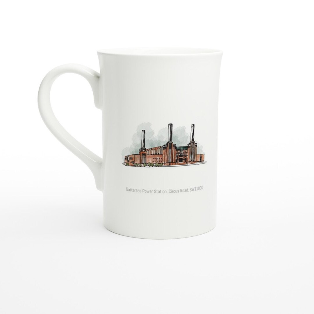Battersea Power Station London Landmarks White Porcelain Slim Mug - Etsy