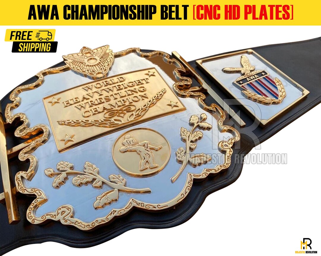 AWA World Heavyweight Wrestling Championship Belt - Adult Size CNC ...