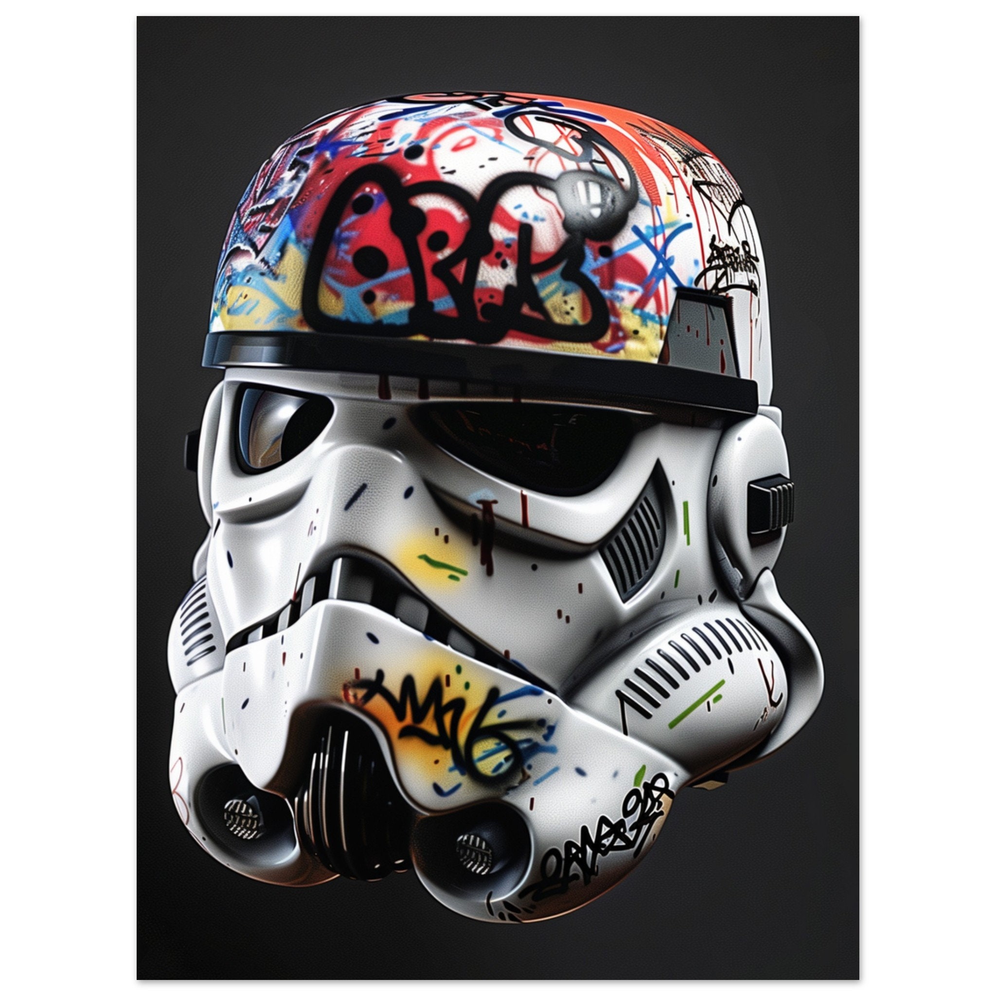 Stormtrooper Graffiti Helmet Star Wars Laser Sword Wall Decor Gift Idea ...