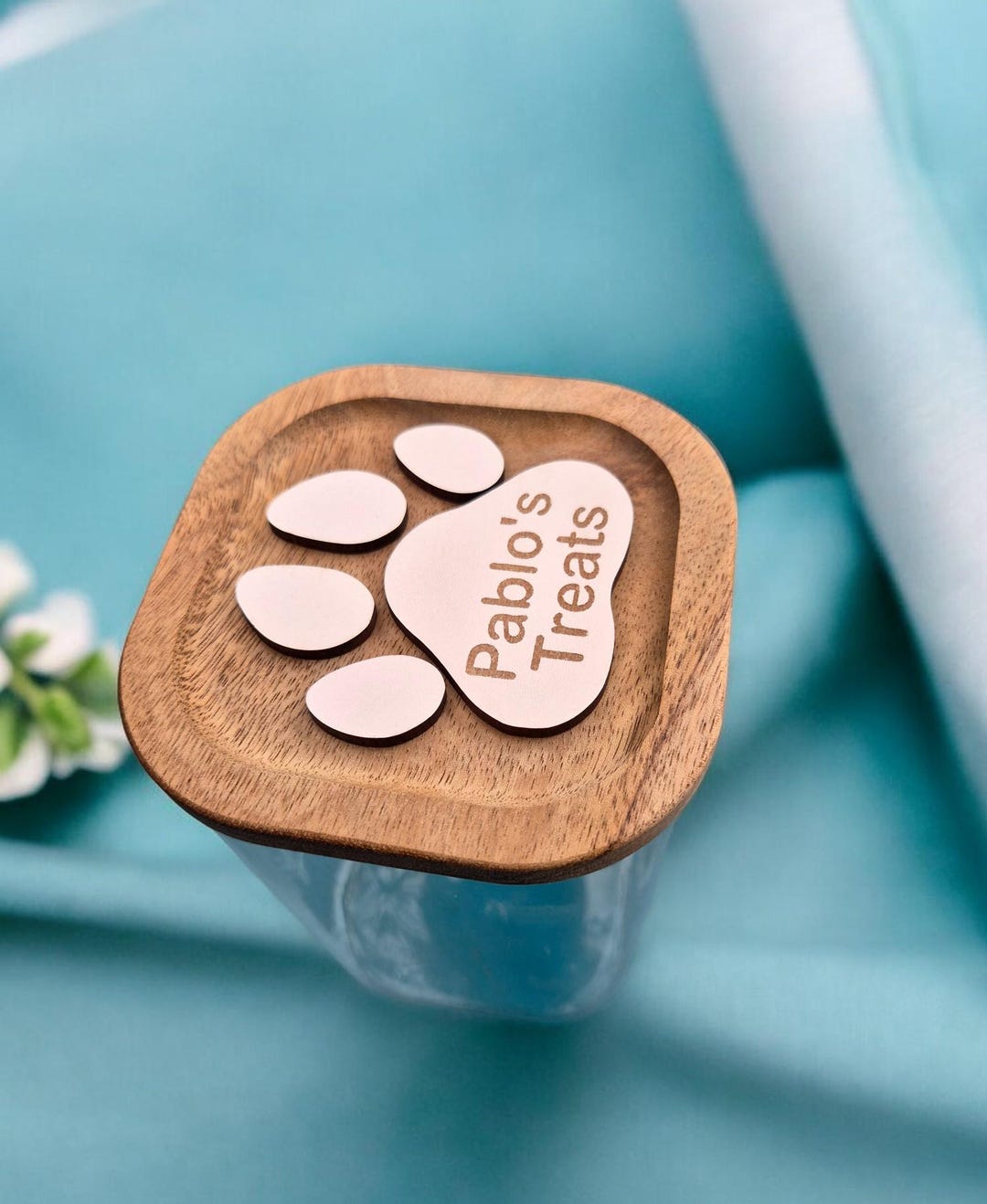 Personalised Dog/cat Treat Jar - Custom Pet Name Storage Container ...