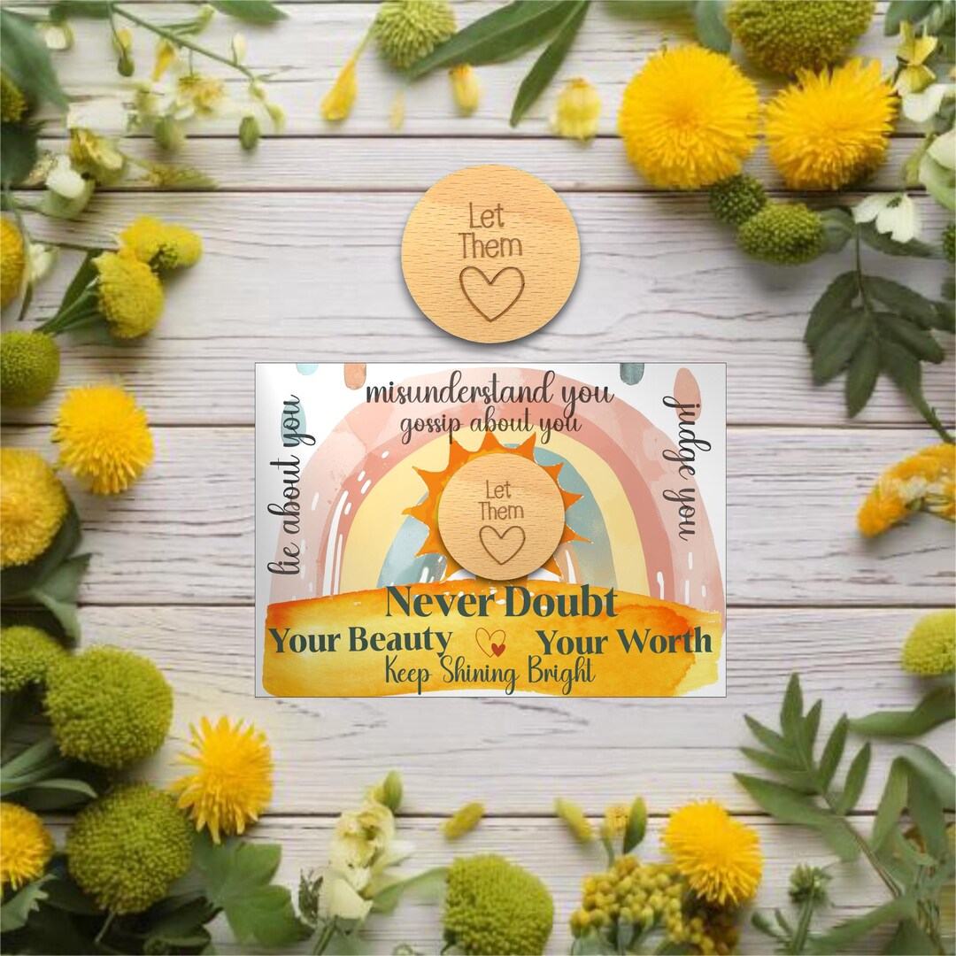 Wooden Pocket Hug "let Them" | Anxiety Comfort Gift | Mindfulness ...