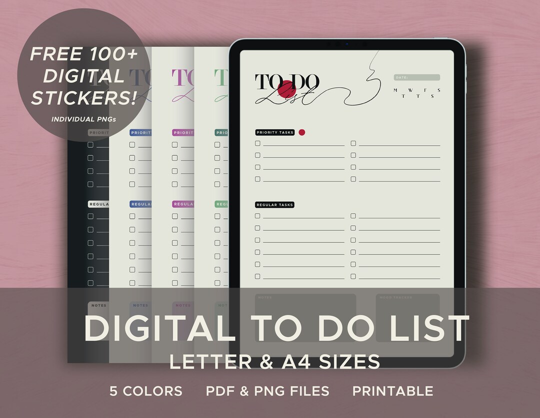 Digital Printable to Do List | Cute Aesthetic Daily Weekly Template ...