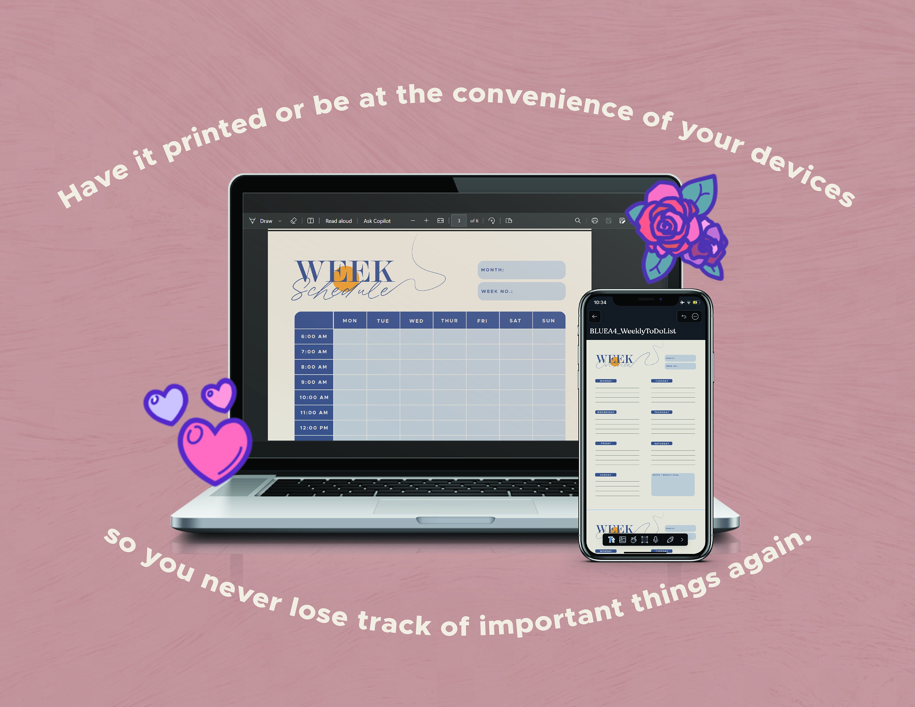 Digital Printable to Do List | Cute Aesthetic Daily Weekly Template ...