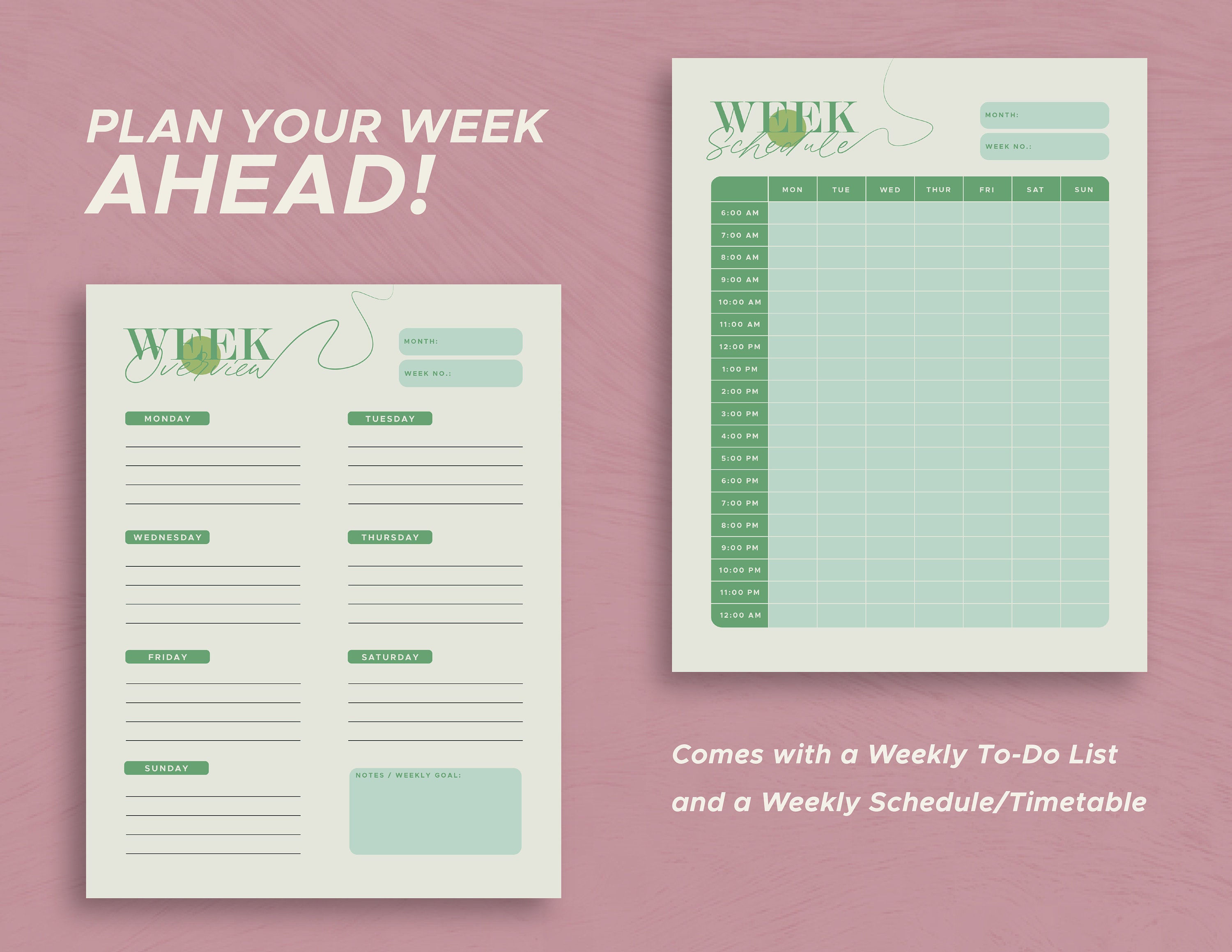 Digital Printable to Do List | Cute Aesthetic Daily Weekly Template ...