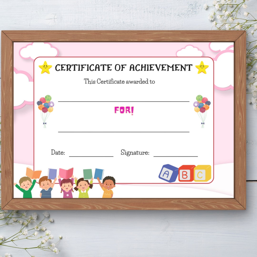 Kids Certificate of Achievement, Well Done Certificate,good Behaviour ...