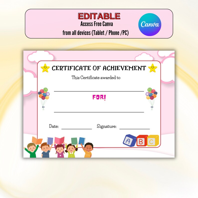 Kids Certificate of Achievement, Well Done Certificate,good Behaviour ...