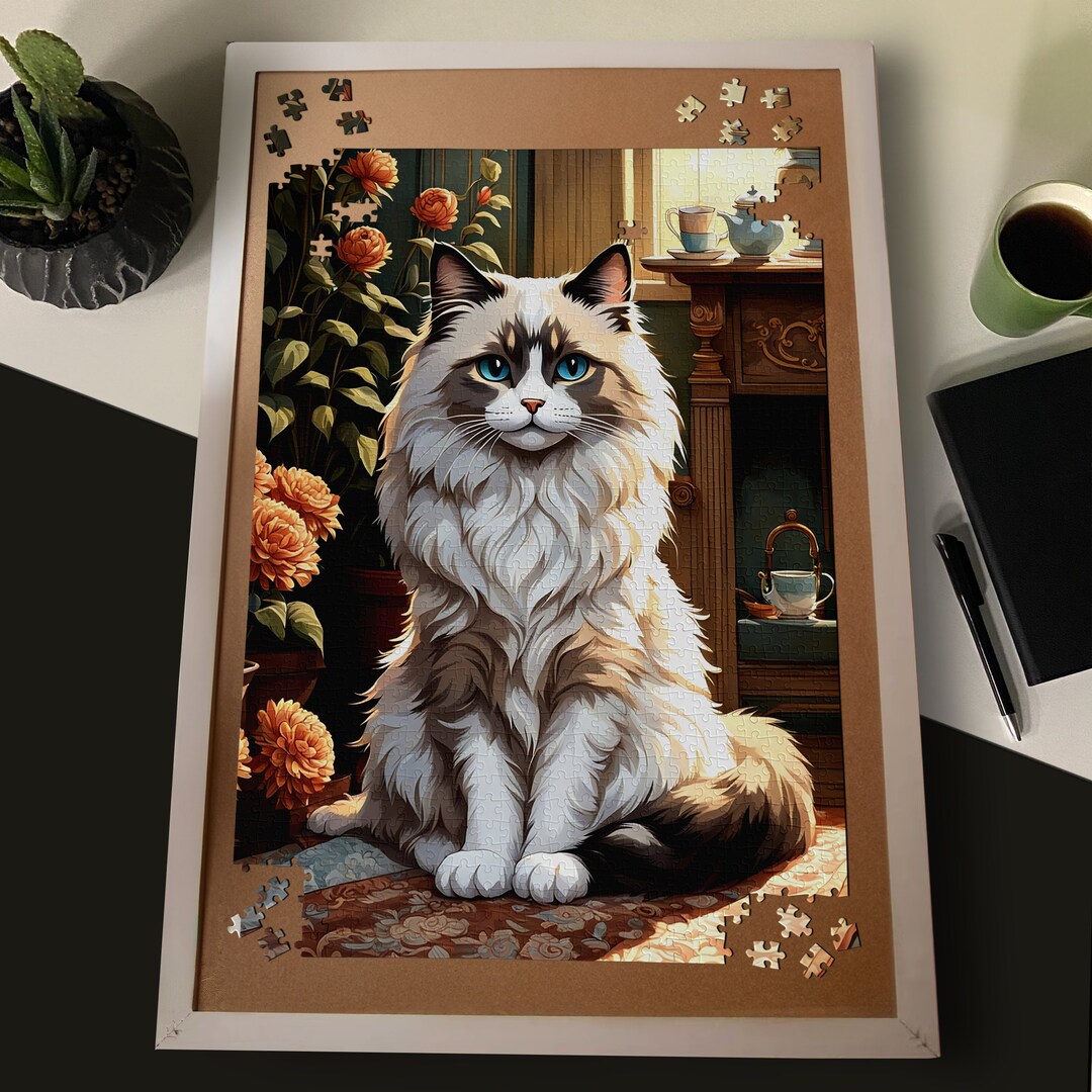 Cat Jigsaw Puzzles Adults Kids 1000 Pieces Ragdoll Cat Fun Family ...