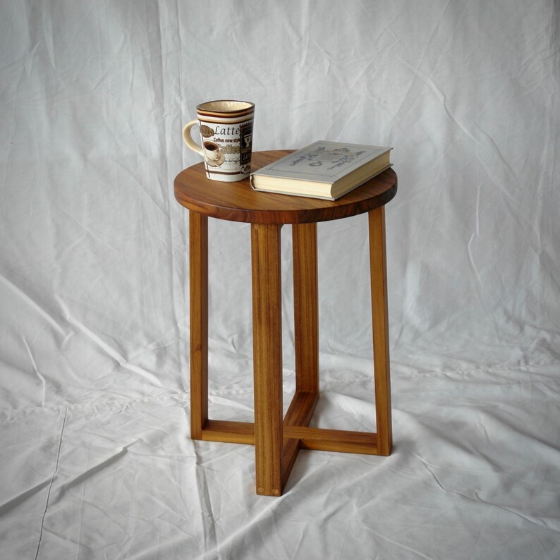 Handcrafted Teak Wood Coffee Table, Round Side Table, Plant Stand ...