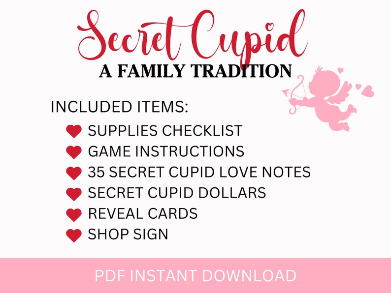 Secret Cupid - Fun, Family Tradition Game for All Ages - Etsy